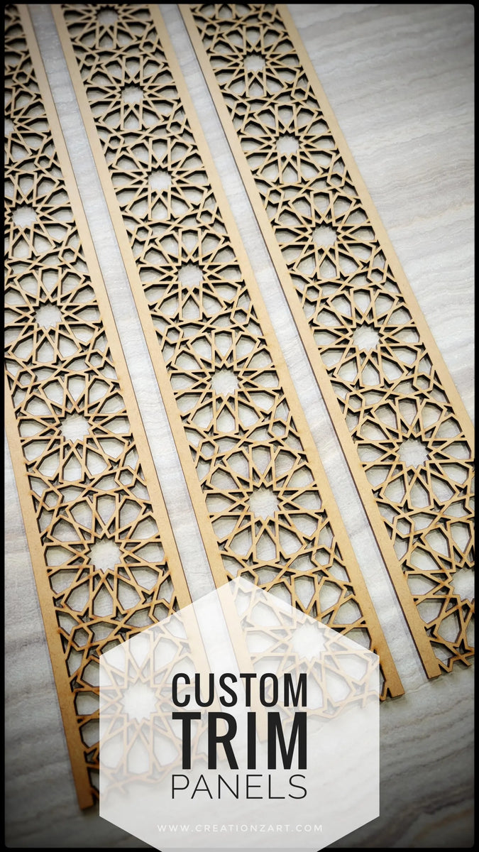 Moroccan Wall Trim Panel - Seamless trim wall panels - Chair Rail - Wa ...